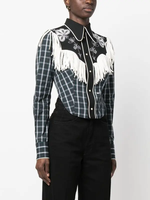 Dsquared2 Fringe-detail Plaid Shirt