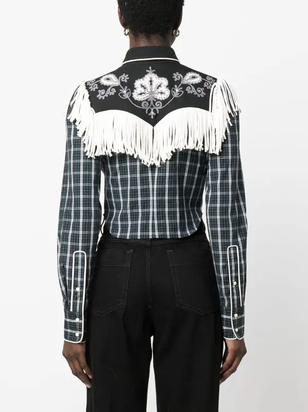 Dsquared2 Fringe-detail Plaid Shirt