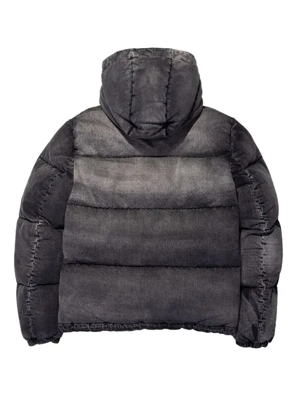PURPLE BRAND Denim Padded Hooded Jacket - Black