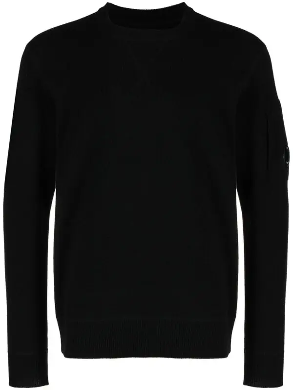 C.P. COMPANY Lens-detail Crew-neck Jumper - Black