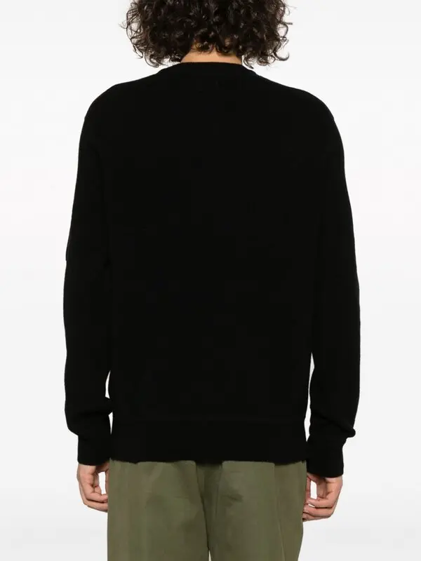 C.P. COMPANY Lens-detail Crew-neck Jumper - Black