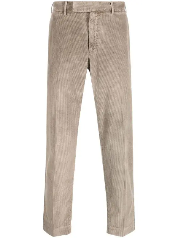 PT TORINO Corduroy Straight-leg Trousers - Neutrals