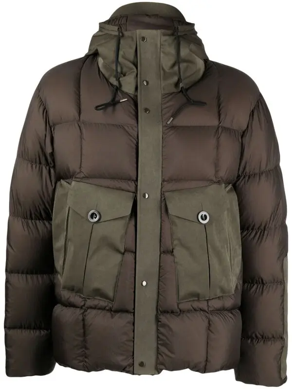TEN C Tempest Combo Down Jacket - Green