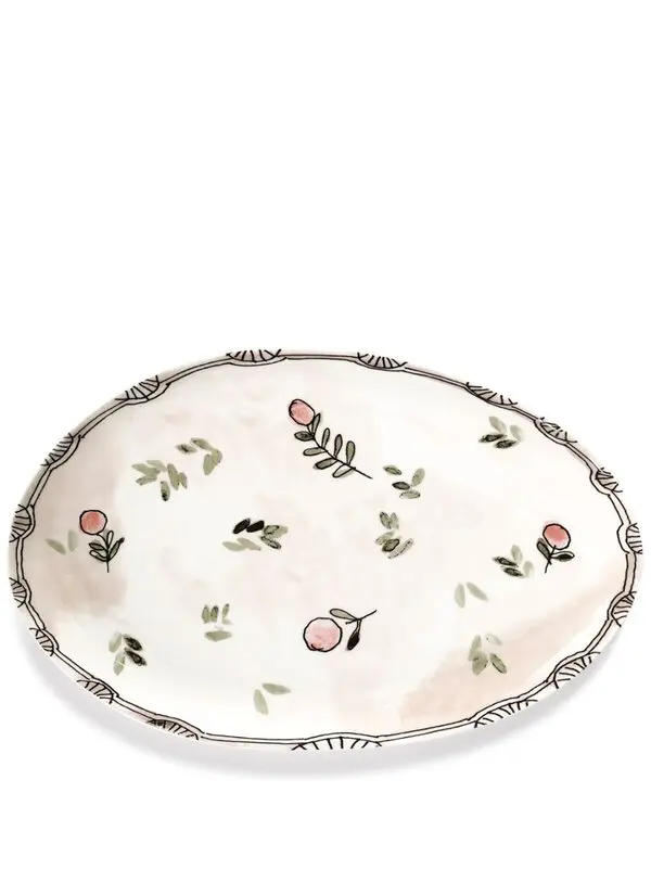 SERAX X Marni Midnight Flowers Oval Plate - Neutrals