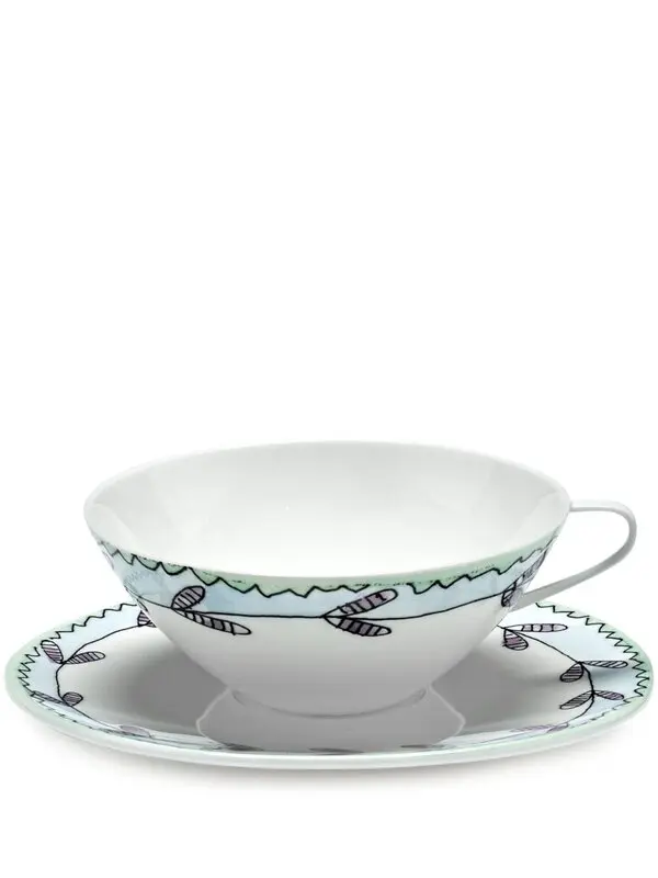 SERAX X Marni Midnight Flowers Teacup And Saucer - White