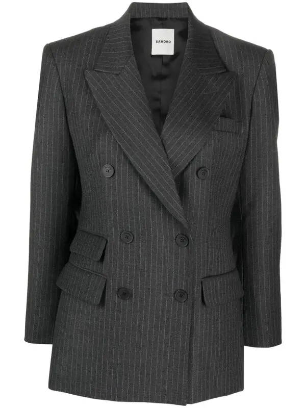 Sandro Pinstripe Double-breasted Blazer