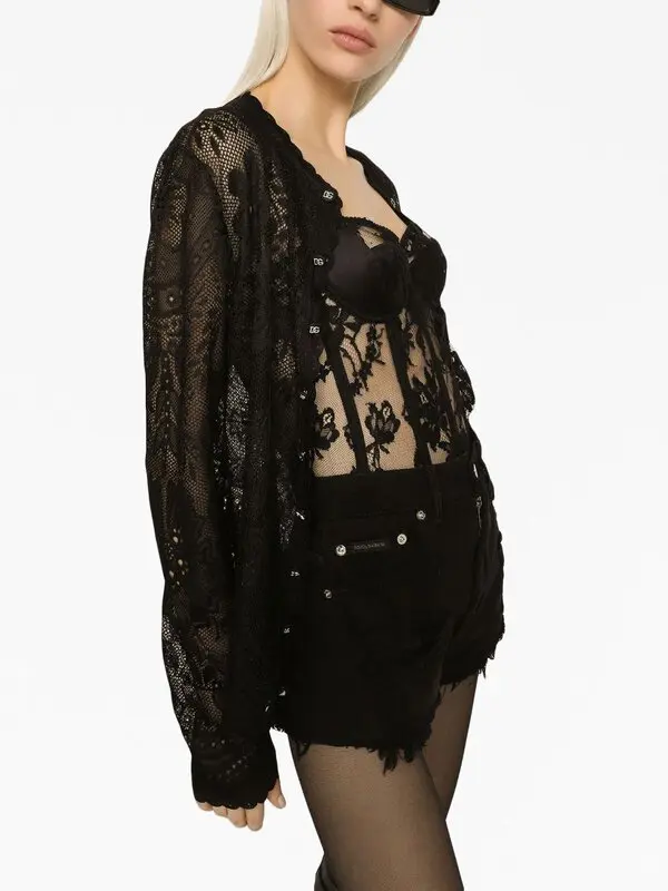 Dolce & Gabbana Floral-lace Button-up Cardigan
