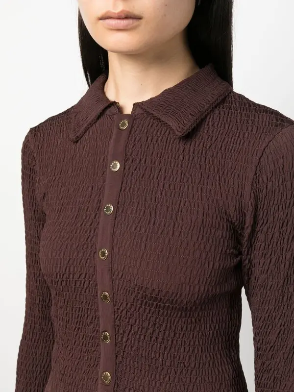 Sandro Ruffle-hem Smocked Shirt