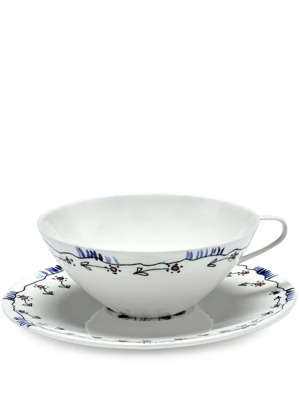 SERAX X Marni Midnight Flowers Teacup And Saucer - White