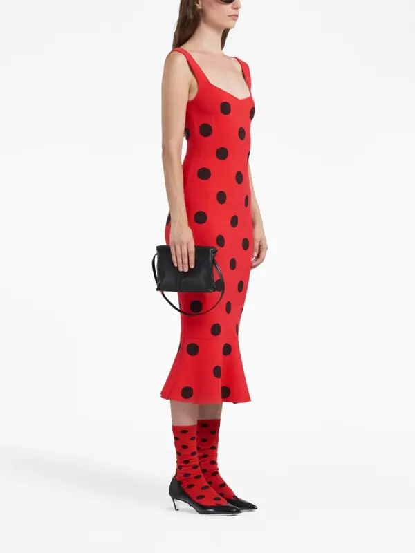 Marni Polka Dot-print Midi Dress