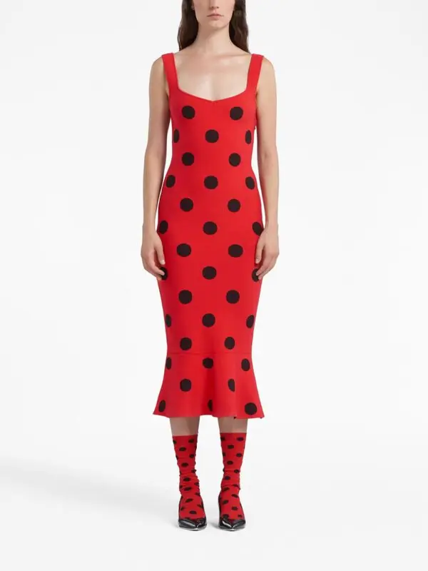 Marni Polka Dot-print Midi Dress