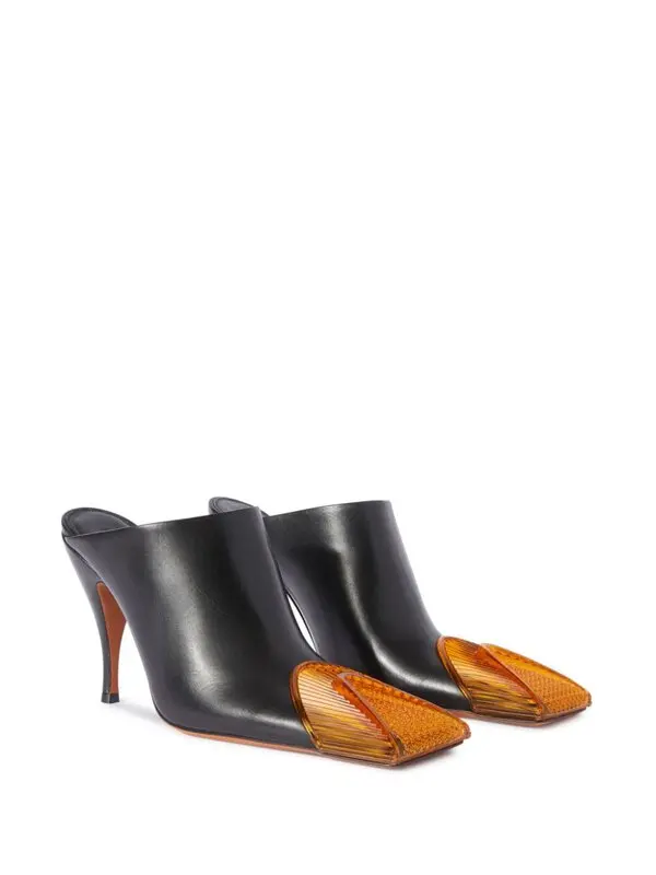 Off-White Lunar Leather Mules - Black