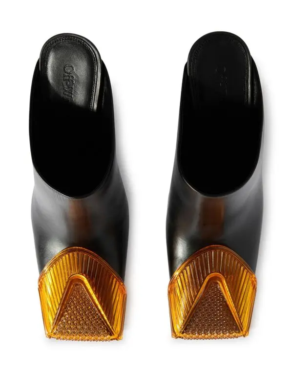 Off-White Lunar Leather Mules - Black