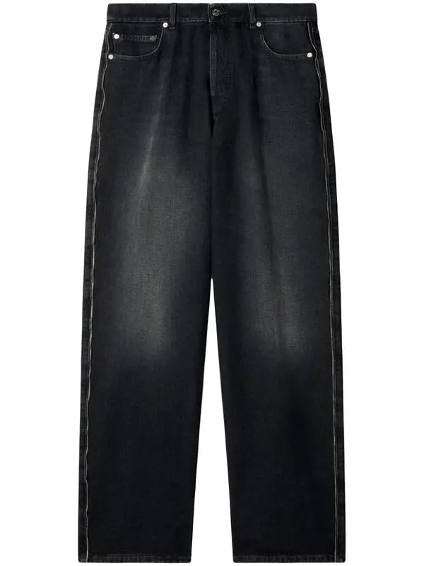 Off-White Zip-trim Loose-fit Jeans - Black
