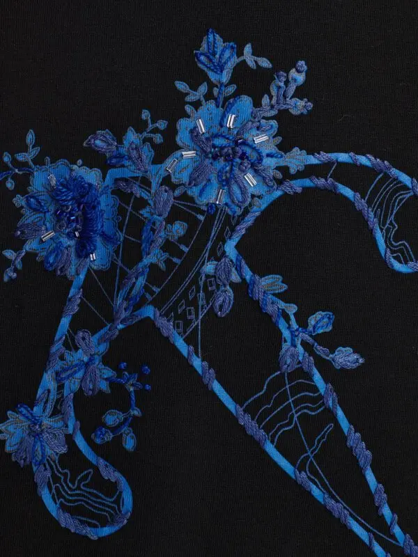 Off-White Floral-embroidered Arrows Cotton T-shirt