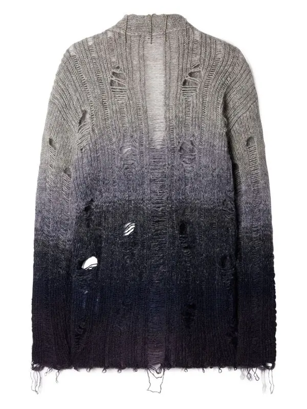 Off-White Distressed Mohair Cardigan