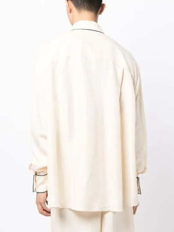 Bally Contrast-piping Silk Pyjama Shirt