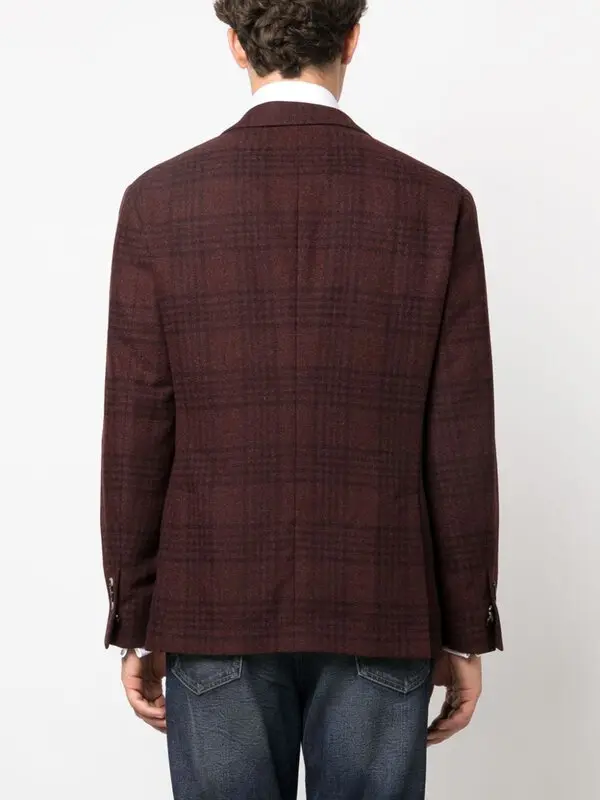 Brunello Cucinelli Single-breasted Tartan Frieze Blazer