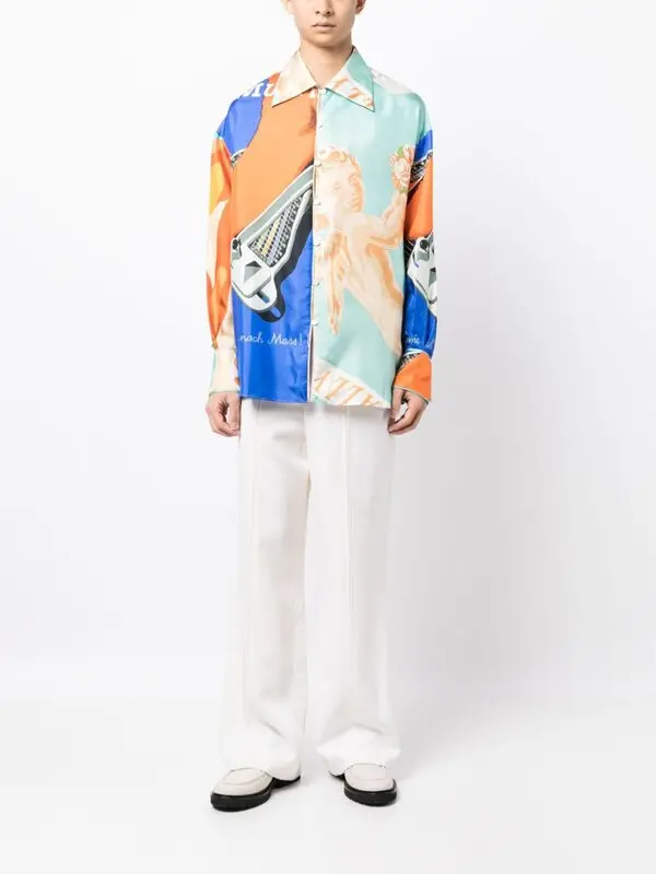 Bally Abstract-print Panelled Shirt