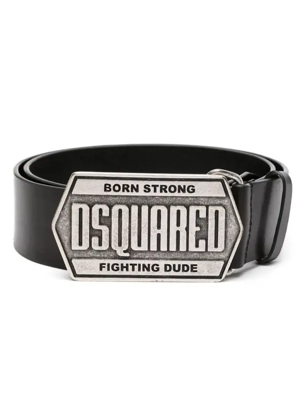 Dsquared2 Logo-plaque Leather Belt - Black
