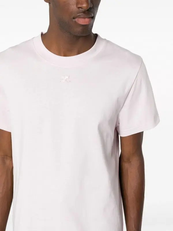COURREGES Logo-embroidered Cotton T-shirt