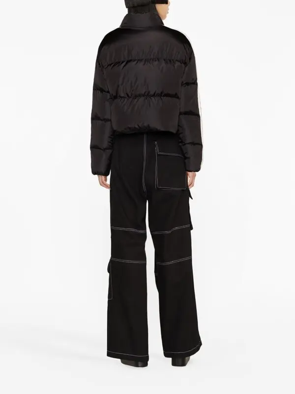 Palm Angels Logo-embroidered Puffer Jacket - Black