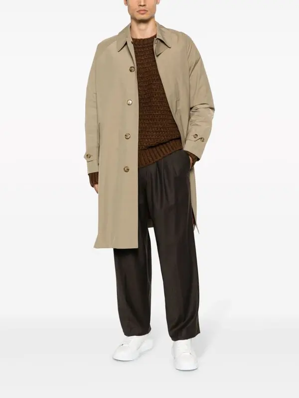 BARACUTA Concealed-fastening Cotton Trench Coat