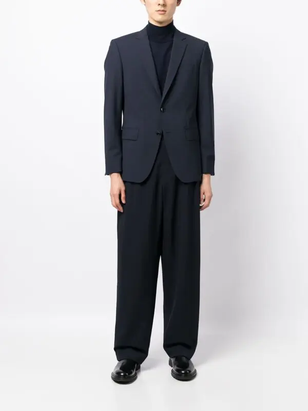 BOSS Notched-lapels Single-breasted Blazer - Blue