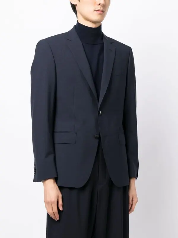BOSS Notched-lapels Single-breasted Blazer - Blue