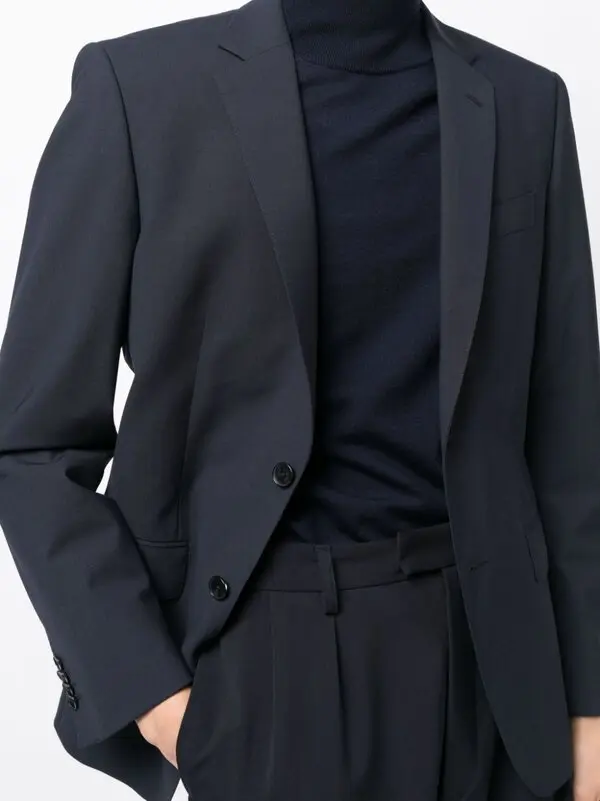 BOSS Notched-lapels Single-breasted Blazer - Blue