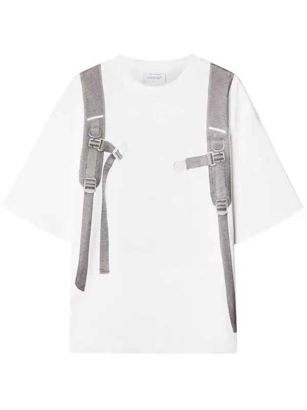 Off-White Backpack-print Cotton T-shirt - White
