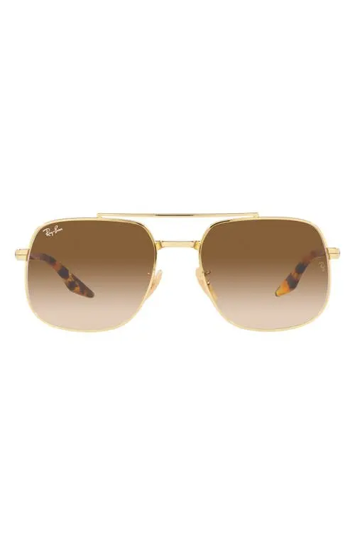 Ray-ban 56mm Square Sunglasses - Gold Flash