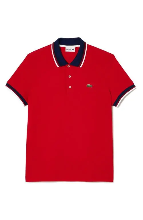 Lacoste Regular Fit Stretch Piqué Polo - Rouge