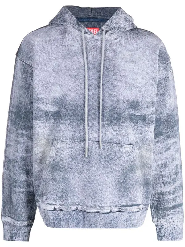 DIESEL® Tie-dye Cotton Hoodie - Blue