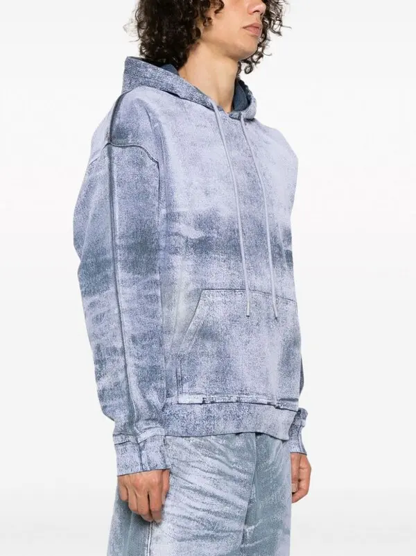 DIESEL® Tie-dye Cotton Hoodie - Blue