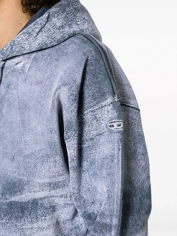 DIESEL® Tie-dye Cotton Hoodie - Blue