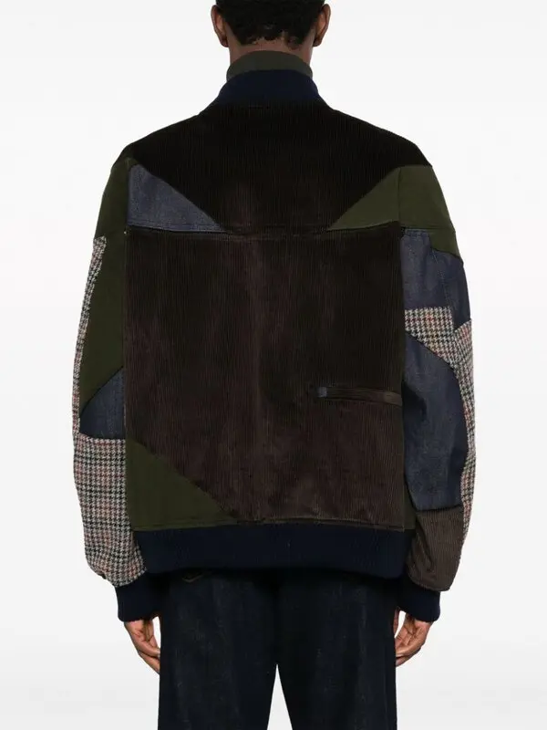 BARACUTA Patchwork-design Bomber Jacket
