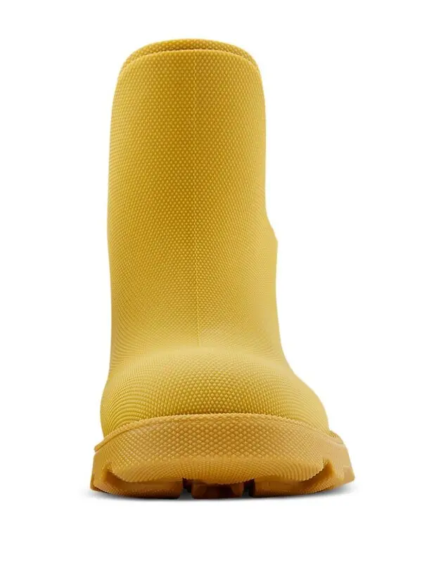 Burberry Pebbled Rubber Rain Boots - Yellow