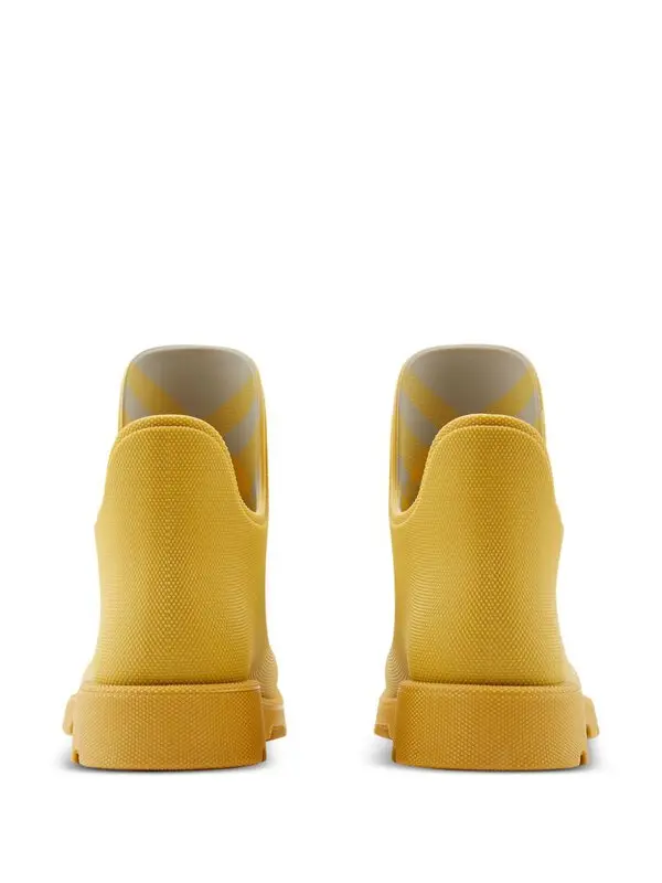 Burberry Pebbled Rubber Rain Boots - Yellow