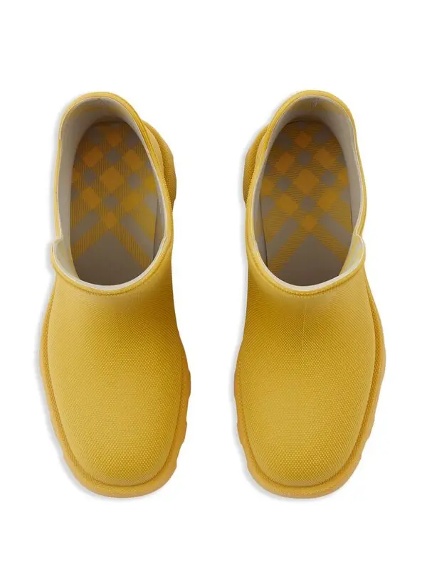 Burberry Pebbled Rubber Rain Boots - Yellow