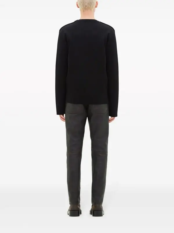 COURREGES Logo-patch Buttoned Jumper - Black