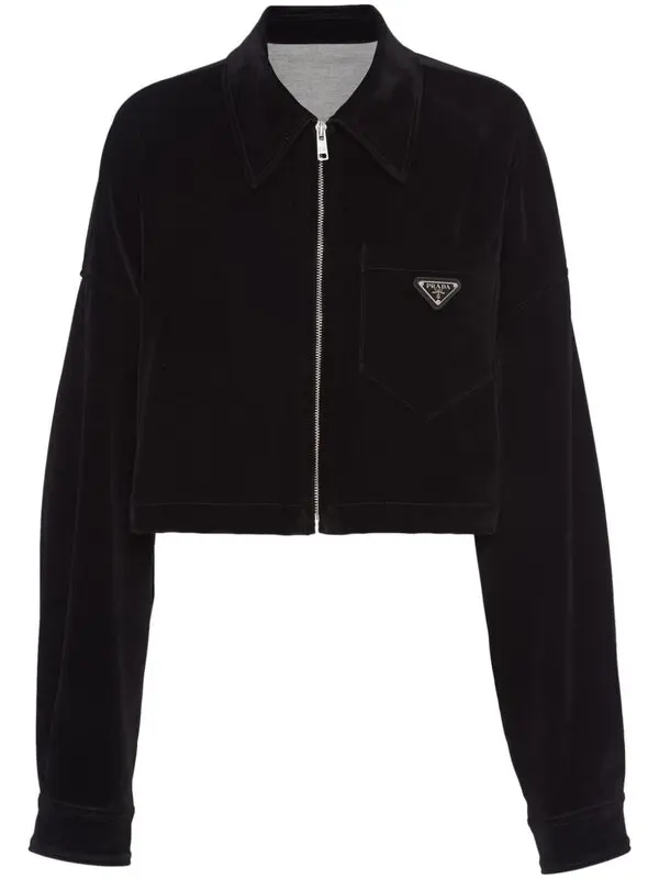 Prada Velvet Denim Blouson Jacket