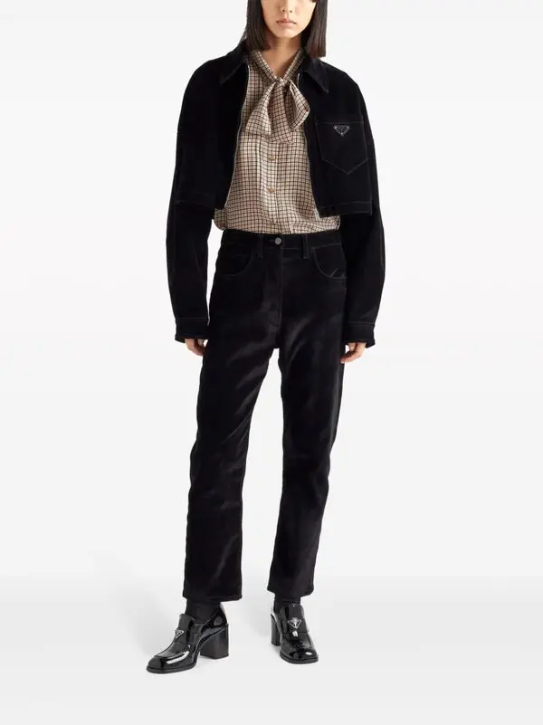 Prada Velvet Denim Blouson Jacket