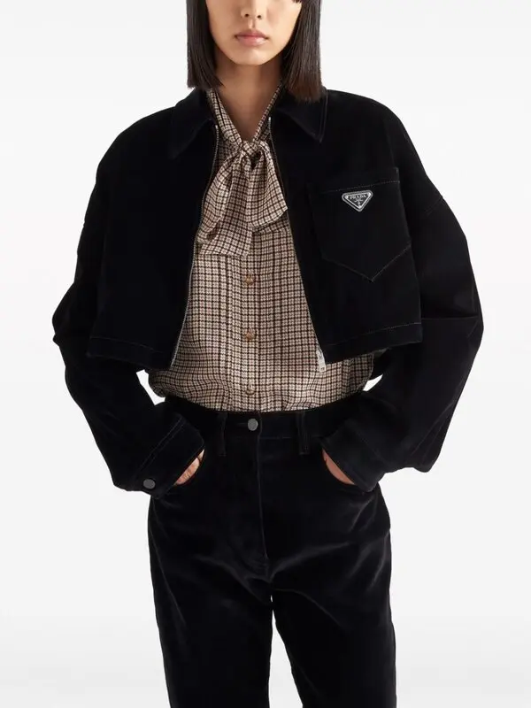Prada Velvet Denim Blouson Jacket