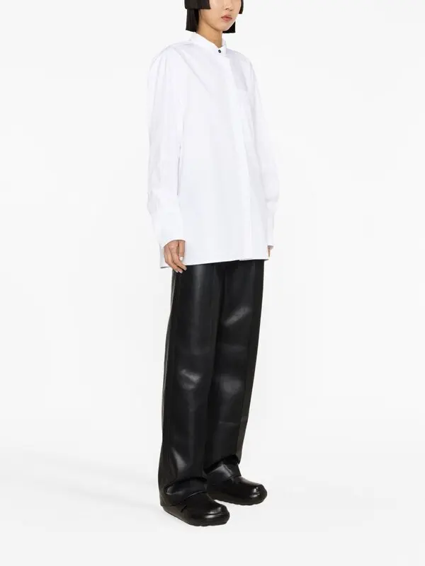 JIL SANDER Band-collar Cotton Shirt - White
