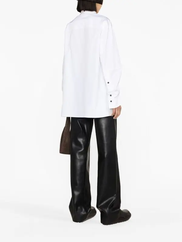 JIL SANDER Band-collar Cotton Shirt - White