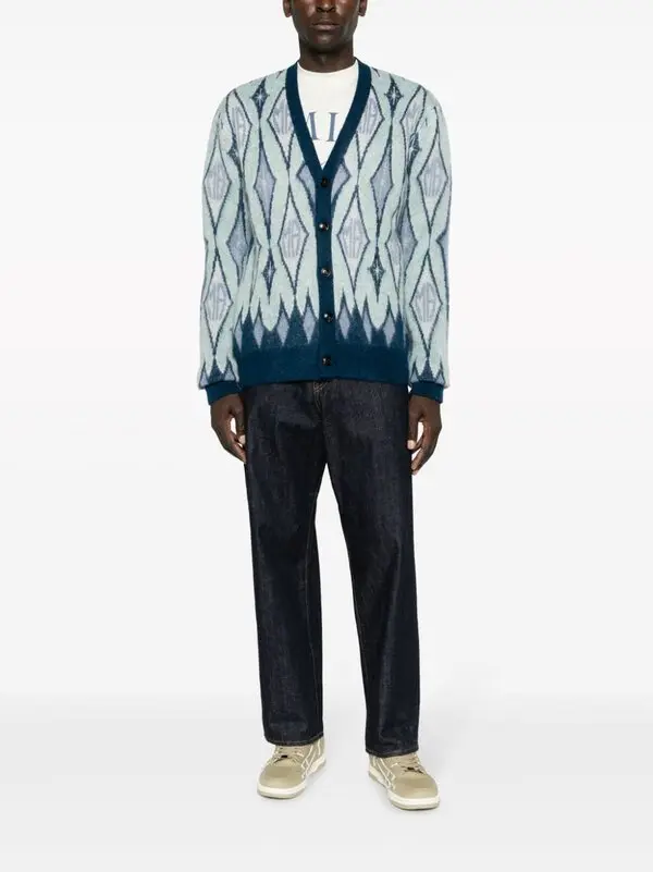 Amiri Argyle-knit Cardigan