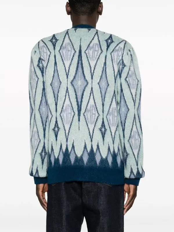 Amiri Argyle-knit Cardigan