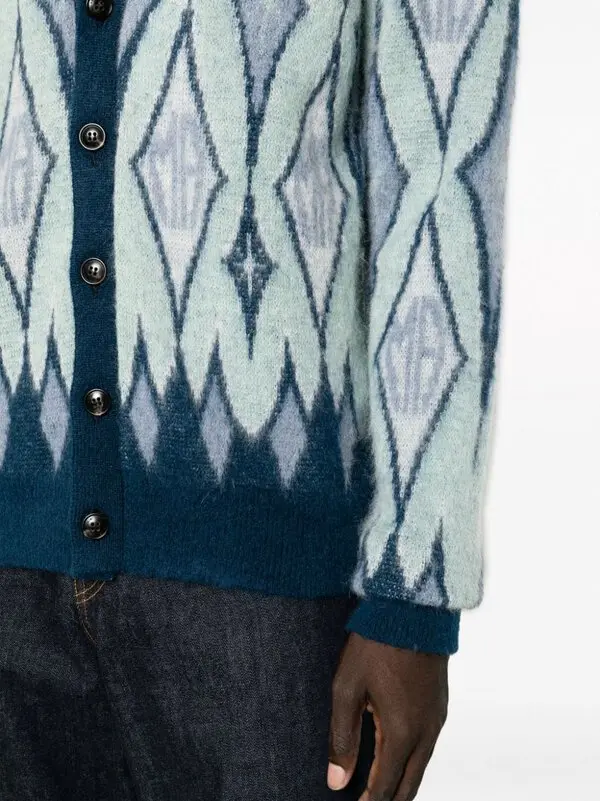 Amiri Argyle-knit Cardigan