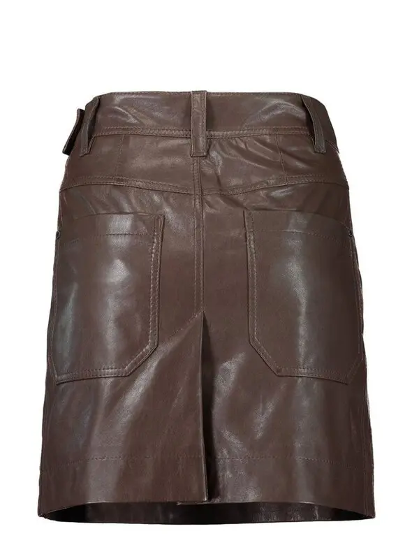 Brunello Cucinelli Cargo Leather Miniskirt